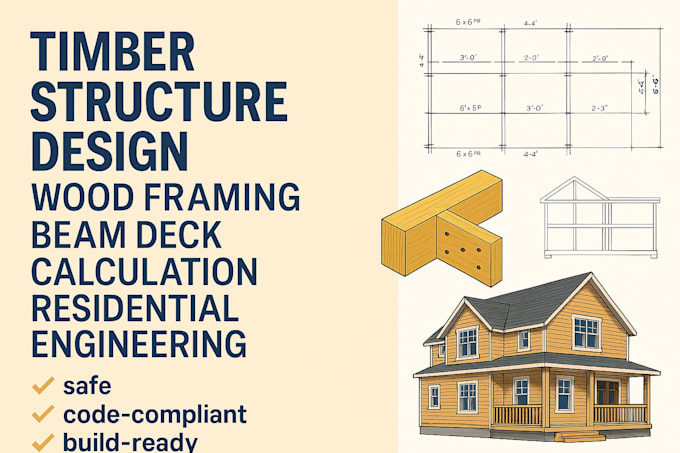 Design timber and wood structures, beam sizing, framing, and deck ...