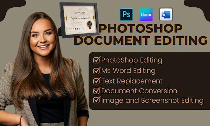 Do photoshop doc editing text replacement removal image document alter ...