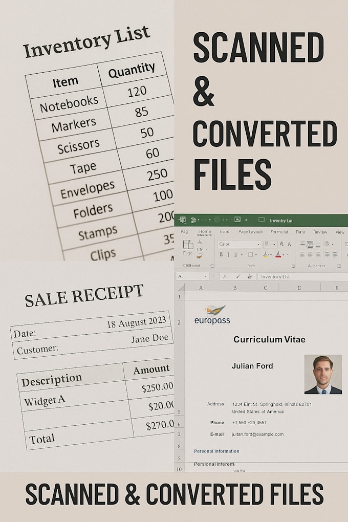 Convert scanned or handwritten documents into word or excel by Mufakhkhan | Fiverr