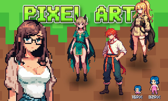 Do 2d retro 8bit 16bit pixel art character looping lofi animation, animated gif by Victor ...