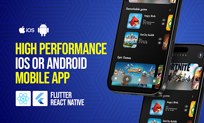 Develop high performance ios or android mobile apps using flutter react native by Salsgeek | Fiverr