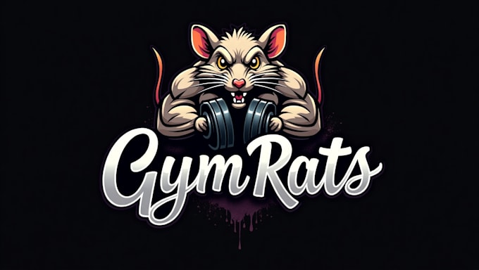 Create a muscular gym rat mascot logo for your brand by Rakibe_hossen ...