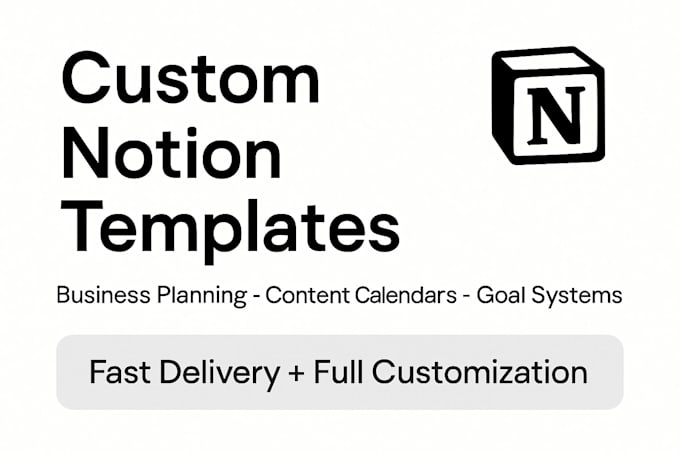 Create a custom notion template for business or productivity by Raheemfulton | Fiverr