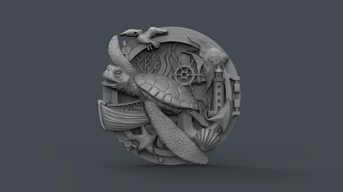 Create 3d printable medallion,bas relief 3d coin design,with face ...