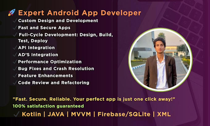 Be your expert android app developer kotlin app development by Malik ...