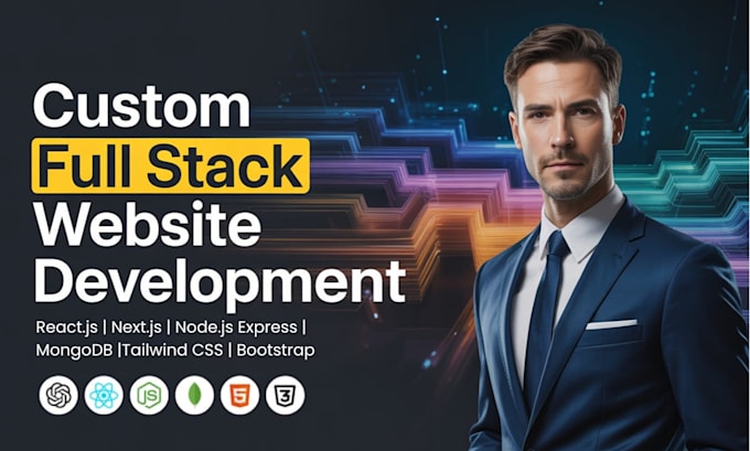 Do custom website development, full stack website, front end web ...