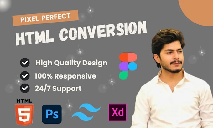 Convert figma to html, figma to react, figma to tailwind css, figma to web flow by Zunaisha ...