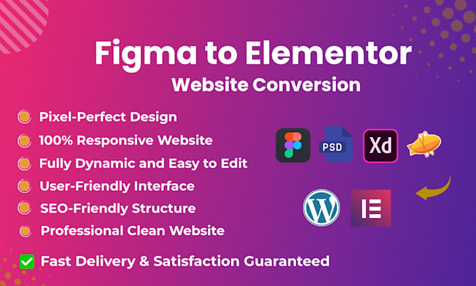Convert figma, psd, xd to wordpress using elementor pro by Dipdeveloper | Fiverr