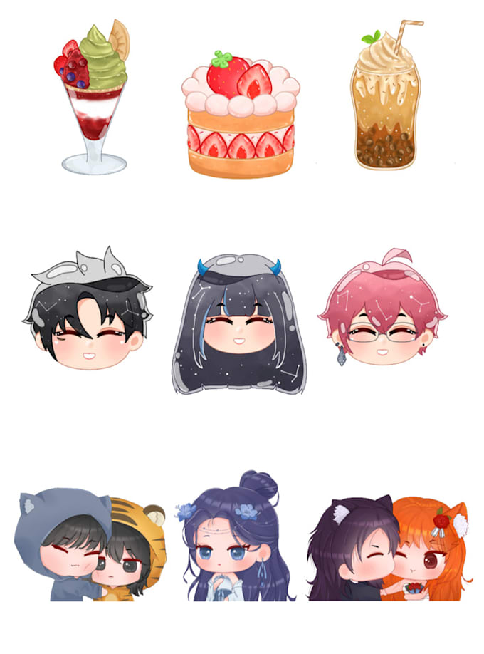 Design chibi head and cute by Vitubermakerpro | Fiverr