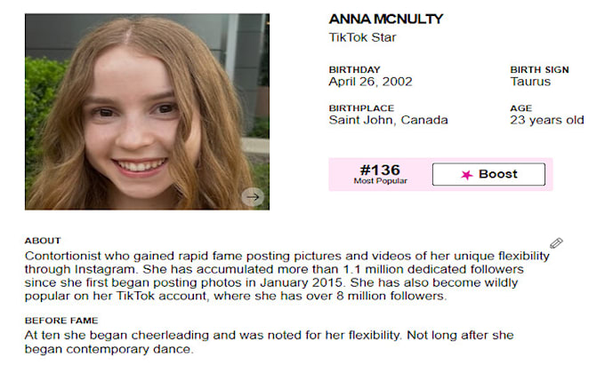 Create a standard and approved famous birthday profile for you by ...