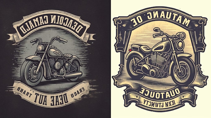 Create custom vintage biker motorcycle logo by Eugnjls | Fiverr