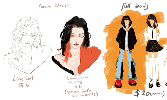 Draw your characters in simple and detailed styles by Riry_illustrate ...