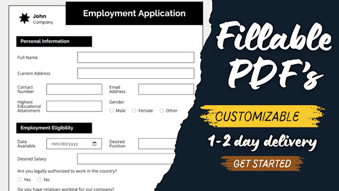 Create custom fillable pdf forms by Tanja_peters | Fiverr