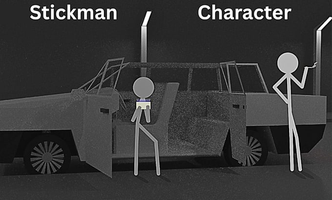 Create nice fighting stickfigure animation 2d explainer stickman doodle ...