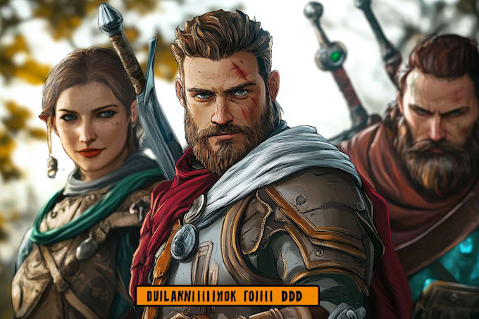 Draw dnd party art, pathfinder group, and fantasy characters ...