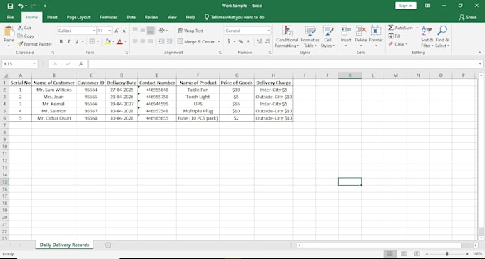 Create microsoft excel spreadsheet and other data entry by Heemel | Fiverr