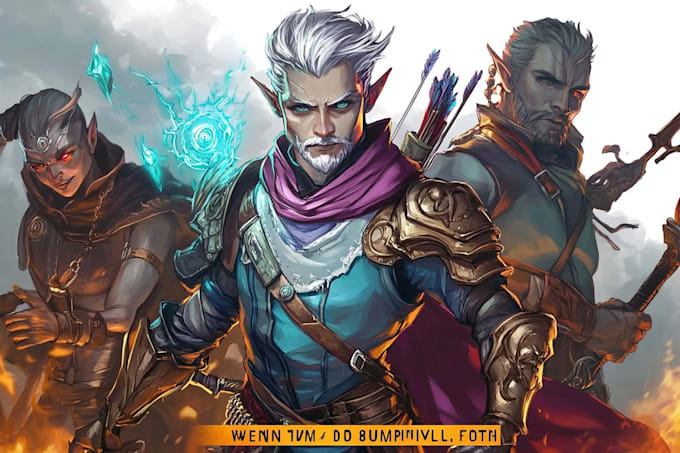 Draw dnd art, fantasy character, creature, and dnd party by Cyceleanes ...