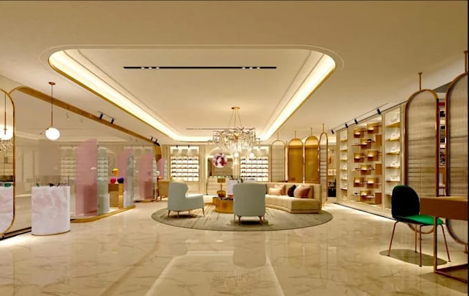 Create retail store, restaurant, cafe, interior and 3d rendering, 3d ...