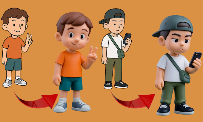 Convert 2d to 3d custom model, 3d picture character, toys from 2d to 3d ...