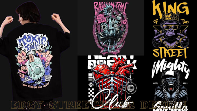Design grunge edgy streetwear, y2k design, tshirt design clothing merch ...