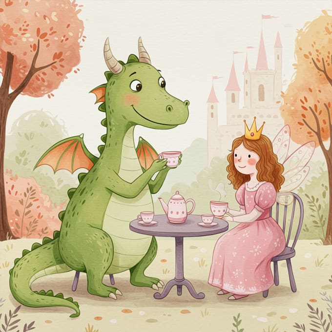 Draw illustrate children story book illustration watercolor by ...