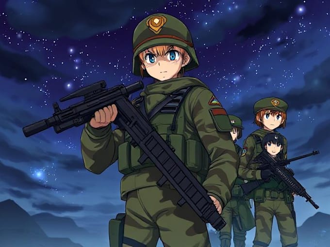 Draw your favorite anime, oc, or manga military by Boncandolph | Fiverr