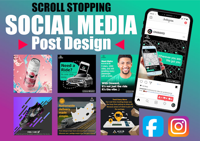 Design eye catching social media posts for instagram and more by Retro ...
