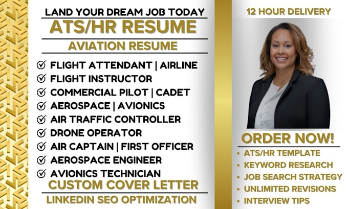 Write aviation resume, pilot, amt, avionics, flight attendant, first ...