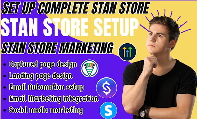 Set up stan store, payhip, beacons ai, gumroad, pensight, stan store ...