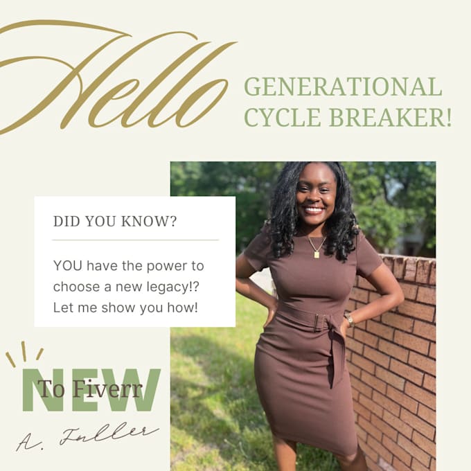 Help you break generational cycles with my 5 step plan by Fullera | Fiverr