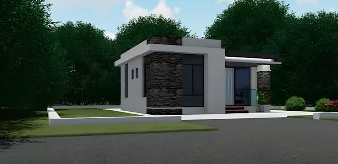 Design a modern architectural house plan landscape interior design city ...