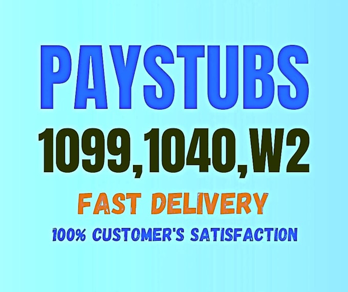 Do paystubs, stubs , w2 and checkstubs in an urgent service by Rida ...