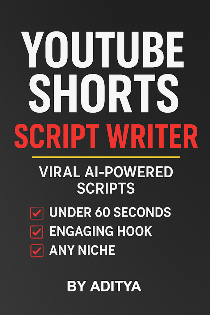Write viral youtube shorts scripts using ai tools by Design_pixell | Fiverr