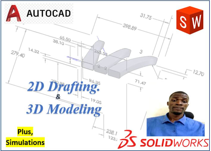 Design a 2d and 3d model in solidworks and autocad by Ojiakuceo | Fiverr