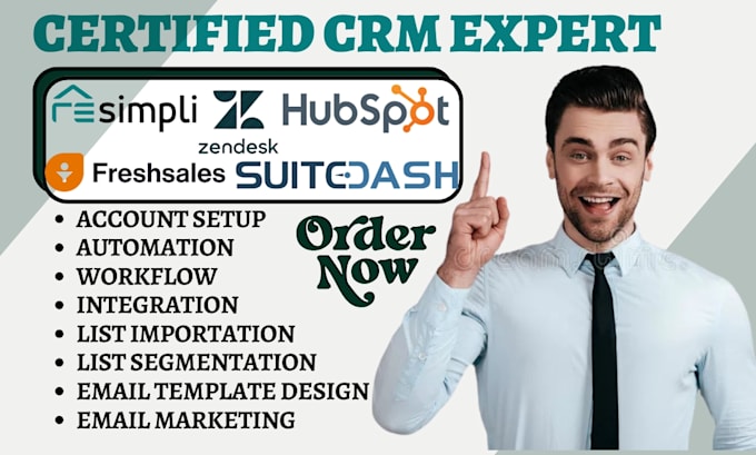 Setup resimpli zendesk sell automation freshsales suitedash hubspot crm workflow by Anat_guru ...