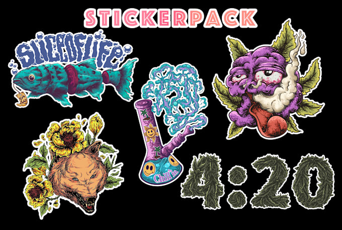 Draw custom sticker pack style for logo, product, event by Radelusion ...