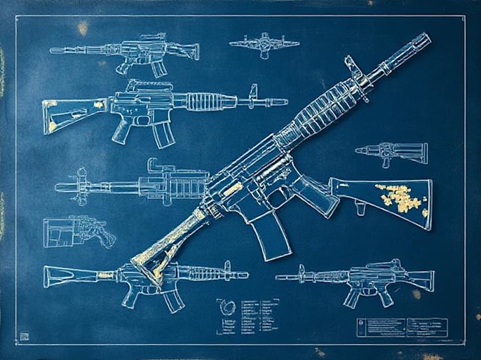Design weapons or any military type blueprints or wall posters by ...