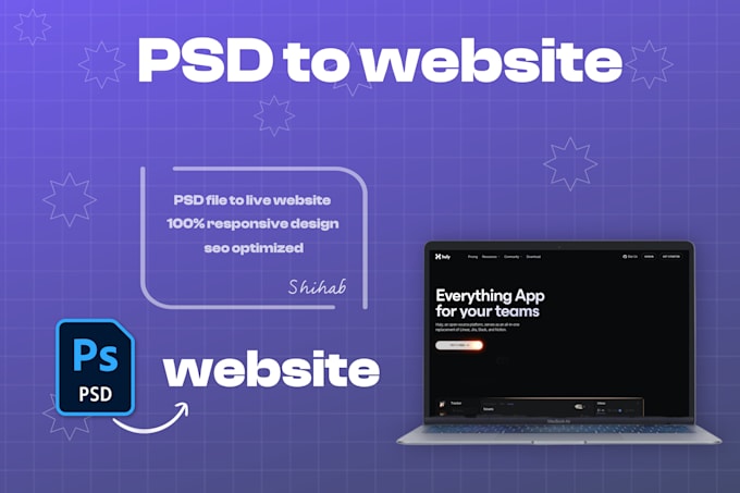Convert your psd file into a fully functional website by Mdshihab10 | Fiverr