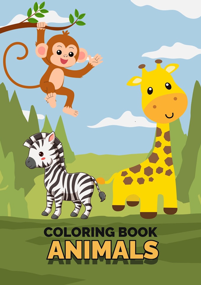 Design kids coloring book cover and interior by Hazelandreacal | Fiverr