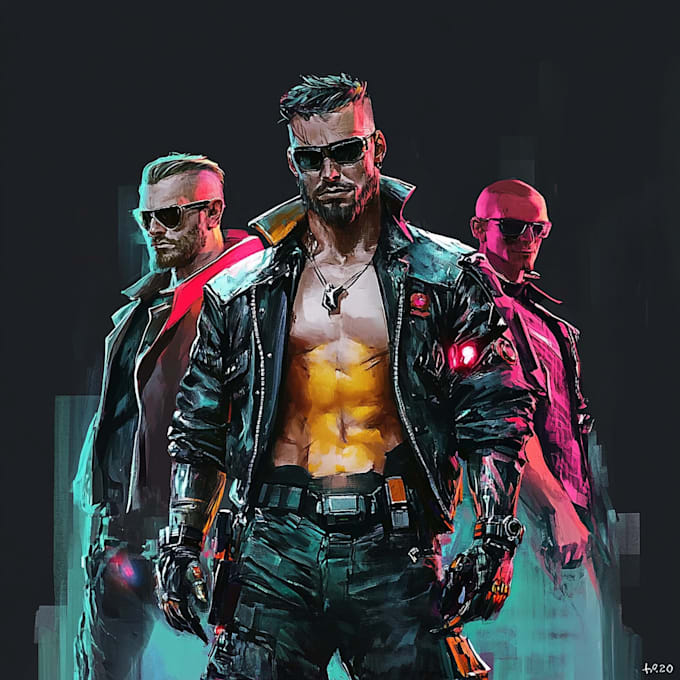 Create cyberpunk and fantasy character splash art by Kareefhouni | Fiverr