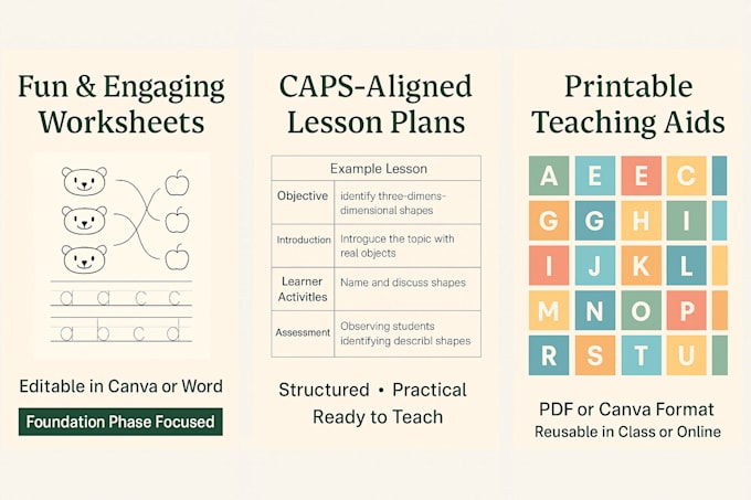 Design custom worksheets and lesson content by Shaynahabraham | Fiverr