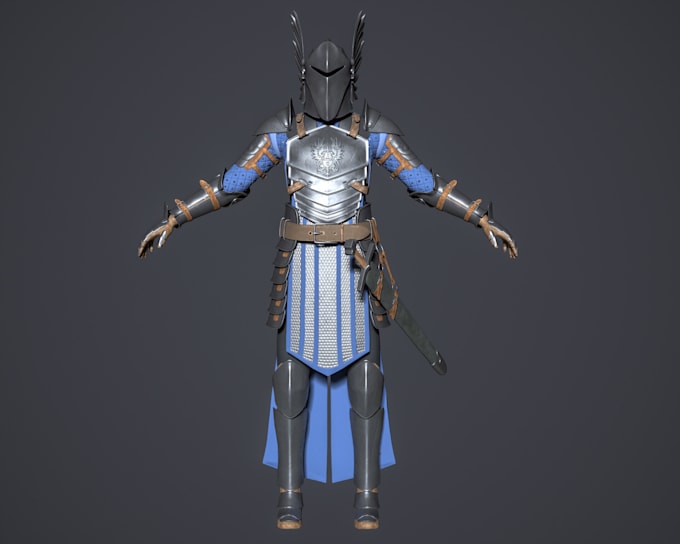 Sculpt a 3d stylized armor model, 3d weapon character design, 3d rig ...