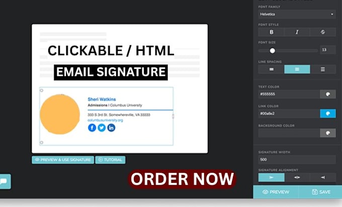 Create clickable html email signature for gmail, outlook, mac with ...