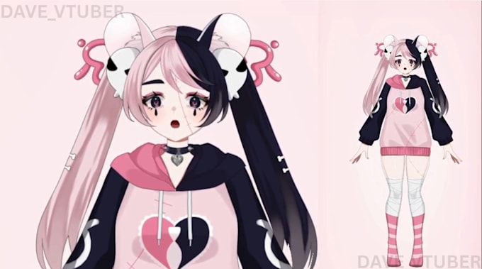 Design live2d vtuber model, custom png tuber designs, anime character ...