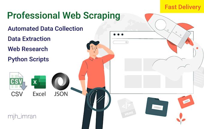 Web scraping, data scraping, data mining using python by Mjh_imran | Fiverr
