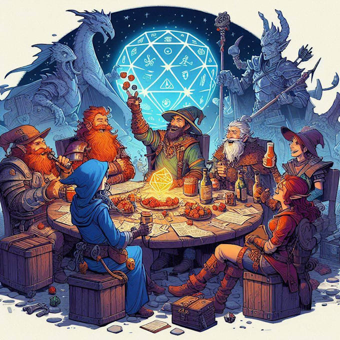 Create a concept art, dnd character design and dnd party by Micaialnala ...