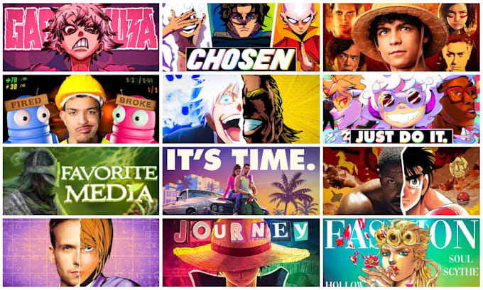 Design creative and high quality anime thumbnails by Animeaugie | Fiverr