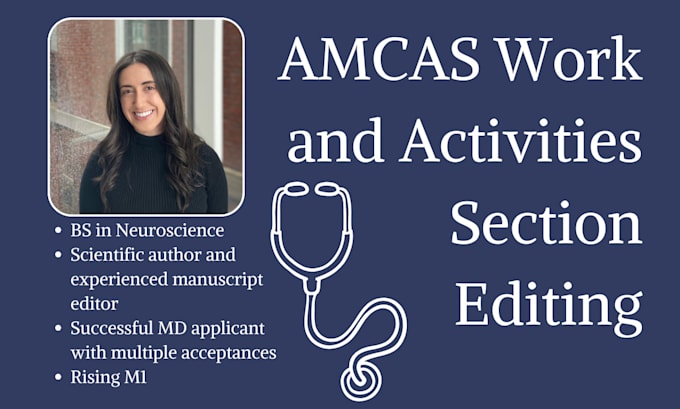 Revise your amcas work and activities section by Samanthacilli | Fiverr
