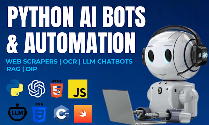 Build python ai bot, ai automation, web scraper, ocr, rag, dip, and llm chatbots by Martinsno4 ...