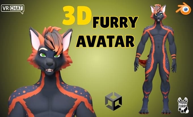 Create high quality 3d vrchat avatar, furry species, nsfw model, vtuber ...